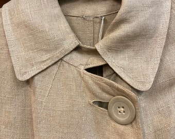 Vintage Antique 1910s Edwardian Chinstrap Linen Duster Coat Vintage Antique 1910s Edwardian Chinstrap Linen Duster Coat
