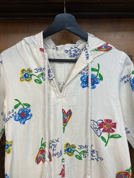 Vintage 1960s Crayon Style Pop Art Cartoon Hippie Pea… - Gem