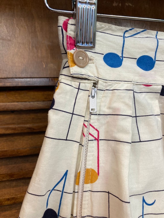 Vintage 1950’s Atomic Piano Music Note Cotton Border … - Gem