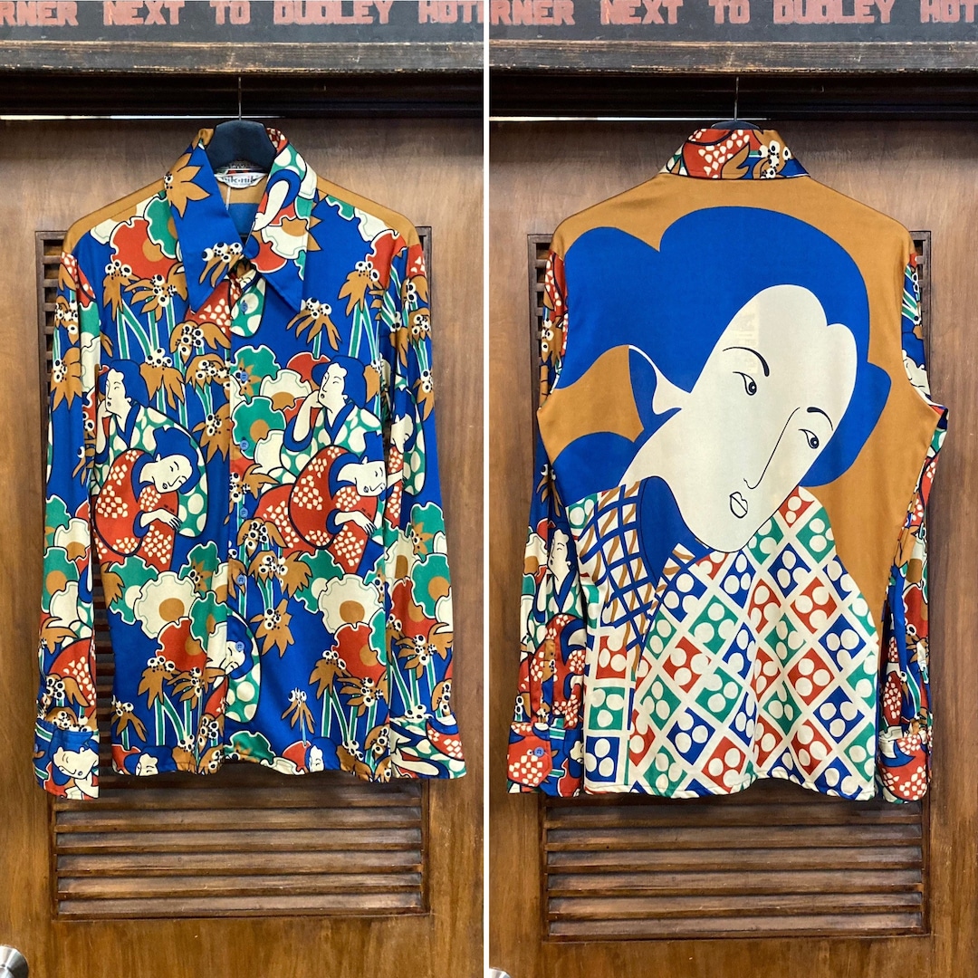 Vintage 1970’s Made in Italy “nik Nik” Geisha Girl Japan Design Poly ...