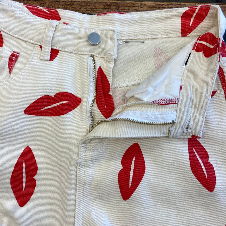 Vintage 1980’s Lipstick Lips Pop Art Denim New Wave Shorts, 80’s New ...