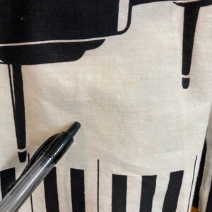 Vintage 1950’s Atomic Piano Music Note Cotton Border Print Rockabilly ...