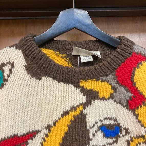 Vintage 1980’s Cartoon Picasso Style Cubism Wool New … - Gem
