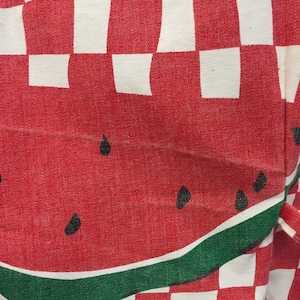 Vintage 1980's Michigan Rag Label Watermelon & Checkerboard Print Vest ...