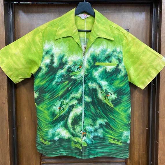Vintage 1960's Surfer Makaha Pipeline Pop Art Cotton Tiki Vintage 1960's Surfer Makaha Pipeline Pop Art Cotton Tiki