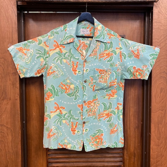 Vintage 1940’s Menehune Mythical Cartoon Tropical Ray… - Gem