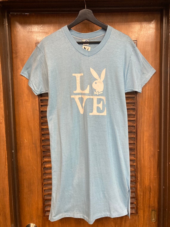 Vintage 1970’s Deadstock Playboy Love Flock Print Cot… - Gem