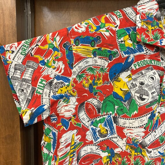 Vintage 1950’s Atomic Cartoon Movie Film Cotton Print… - Gem