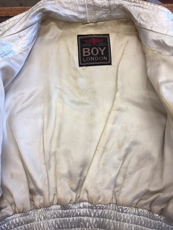 Vintage 1980's “boy London” Silver Cropped Leather Jacket Vintage 1980's “boy London” Silver Cropped Leather Jacket