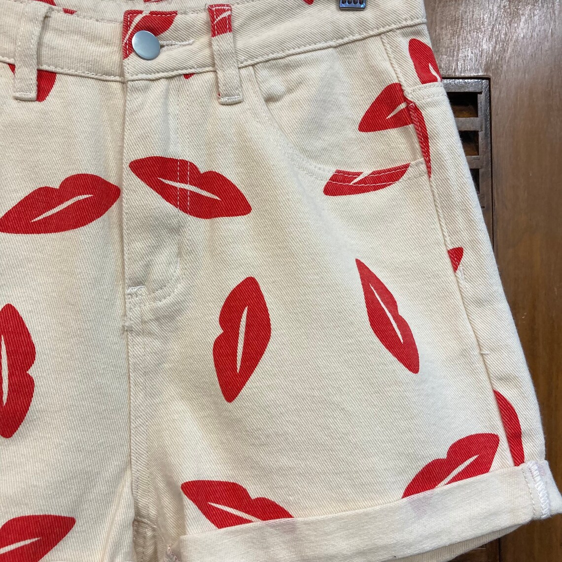 Vintage 1980s Lipstick Lips Pop Art Denim New Wave Shorts | Etsy