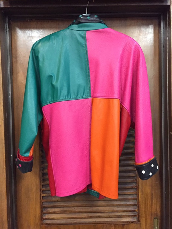 Vintage 1980's STUNNING Colorblock New Wave Hip Hop O… - Gem