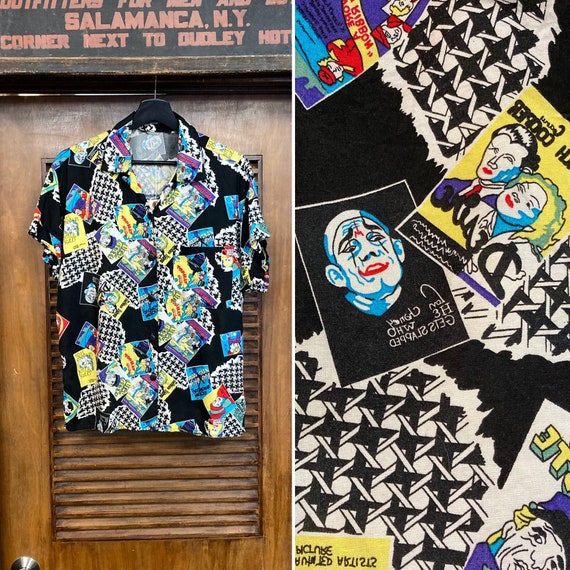 Vintage 1980’s Clown Cartoon New Wave Rayon Movie Pos… - Gem