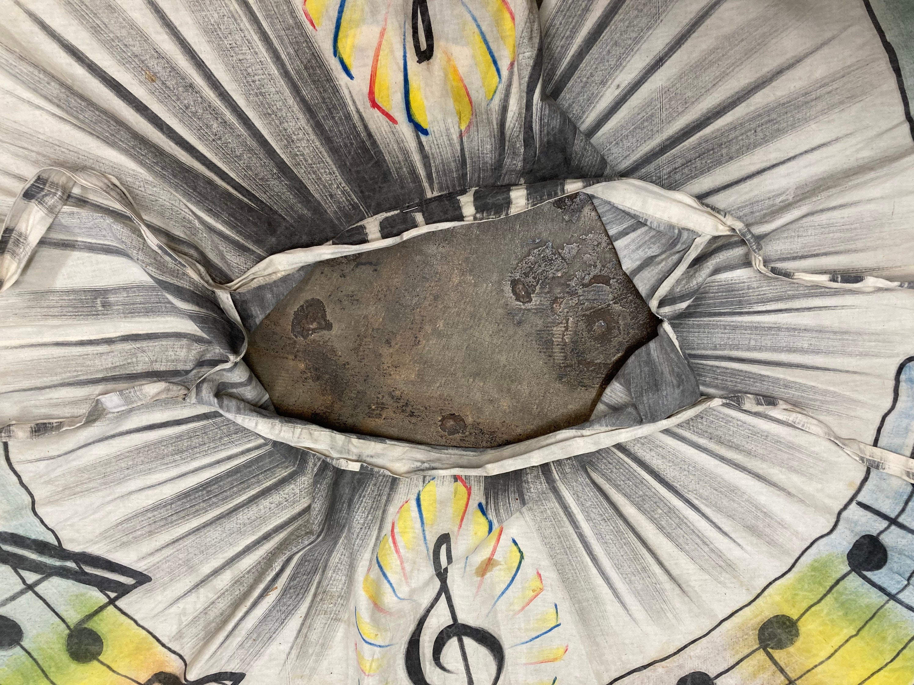 Vintage 1950s Atomic Music Note Hand Painted Cotton - Etsy