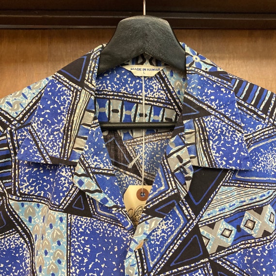 Vintage 1950’s Atomic Tiki Tribal Cotton Hawaiian Shi… - Gem