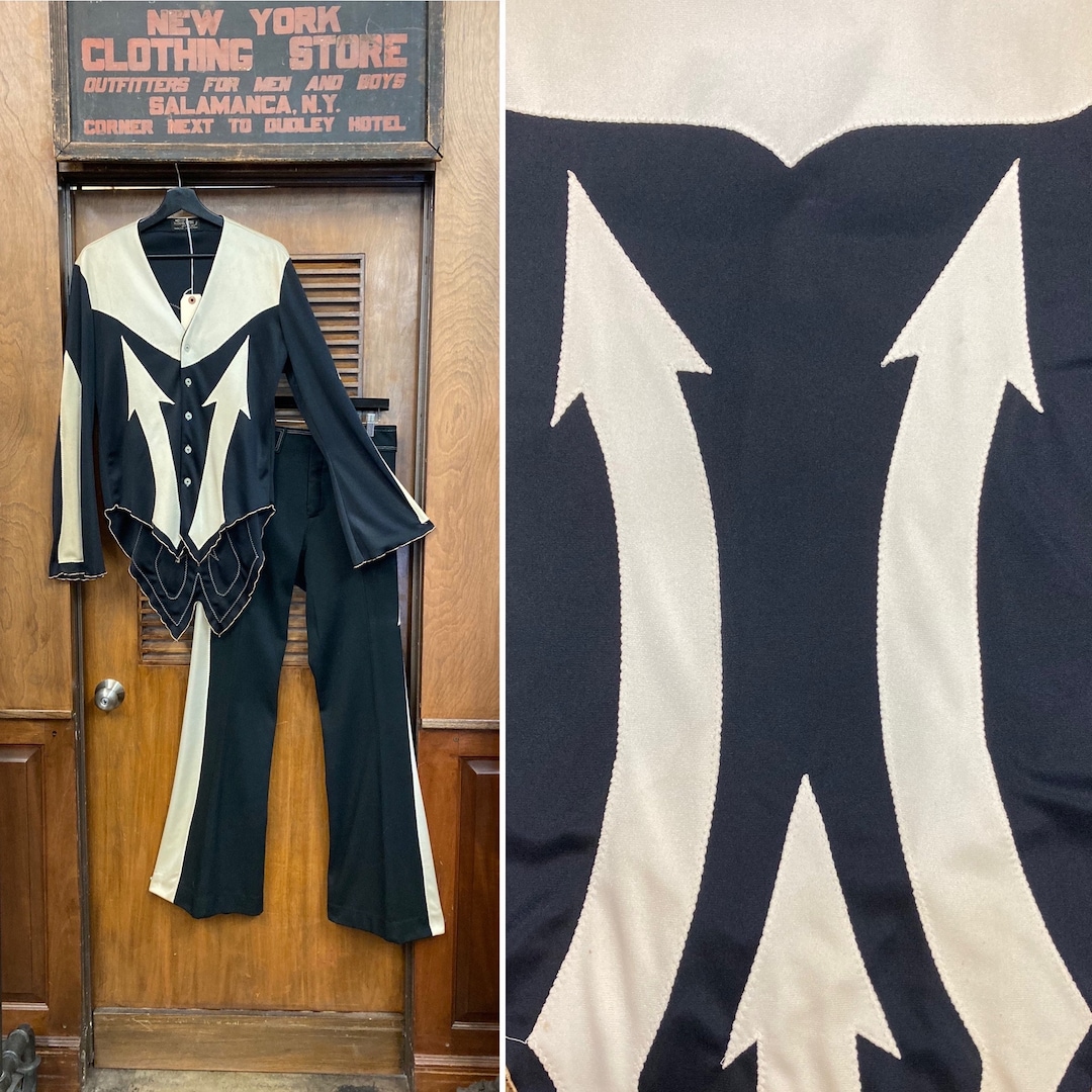 Vintage 1970’s Glam Disco Custom Stage Outfit, Shirt and Pants, Two ...