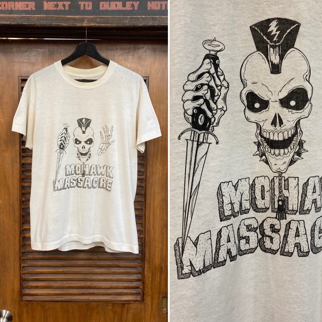 Vintage 1980s Dated 1988 Mohawk Massacre Punk Skeleton Skull - Etsy