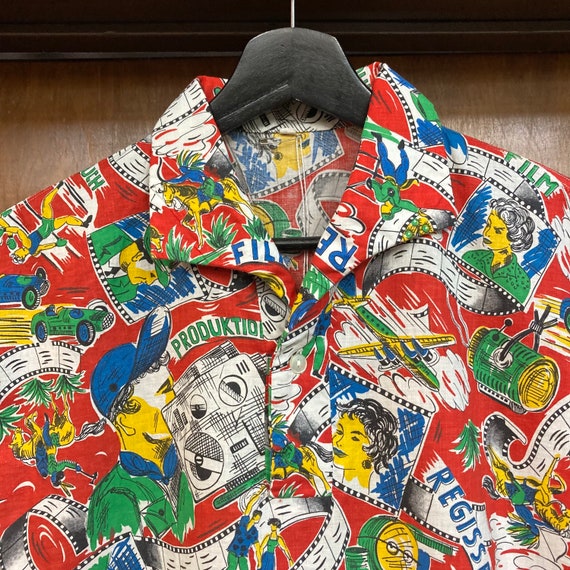 Vintage 1950’s Atomic Cartoon Movie Film Cotton Print… - Gem