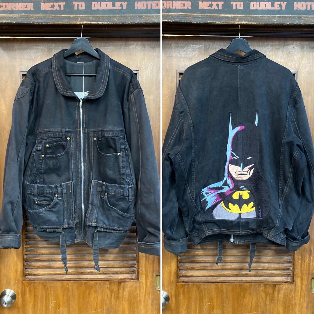Vintage 1980’s Oversize Streetwear Style Size L “too Cute” Black Denim ...