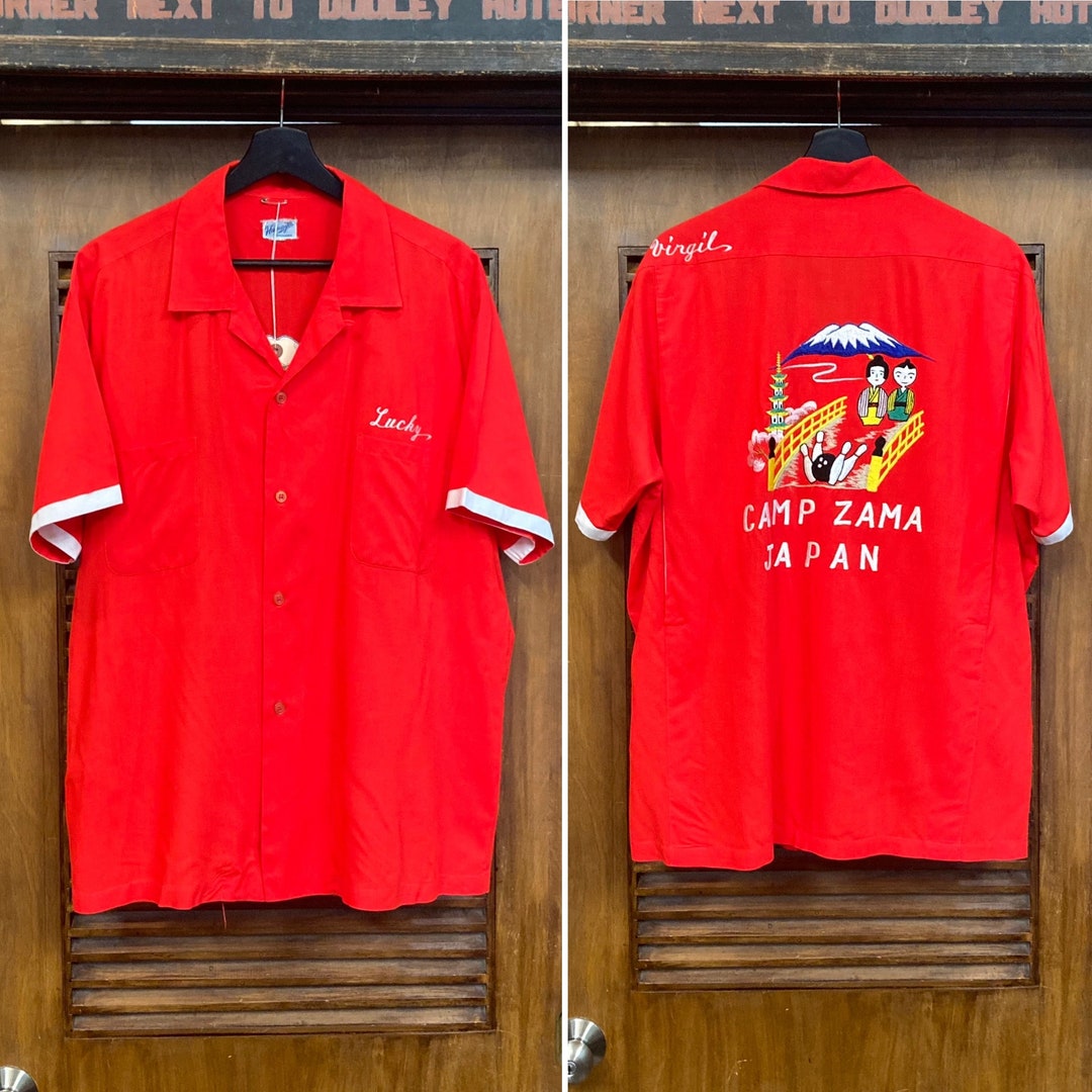 Vintage 1950’s Made in Japan “lucky” Camp Zama Cartoon Embroidery ...