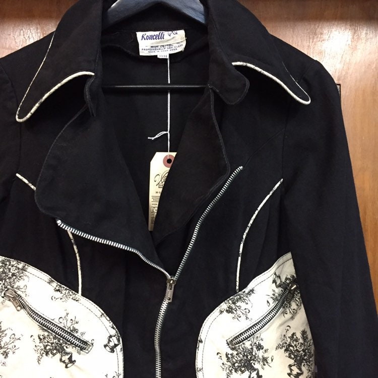 Vintage 1960’s “roncelli” Brand Two-tone Denim Glam Rock Jacket, Fitted ...