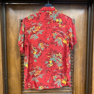 Vintage 1940’s Cartoon Natives Tropical Tiki Rayon Hawaiian Shirt, 40’s ...