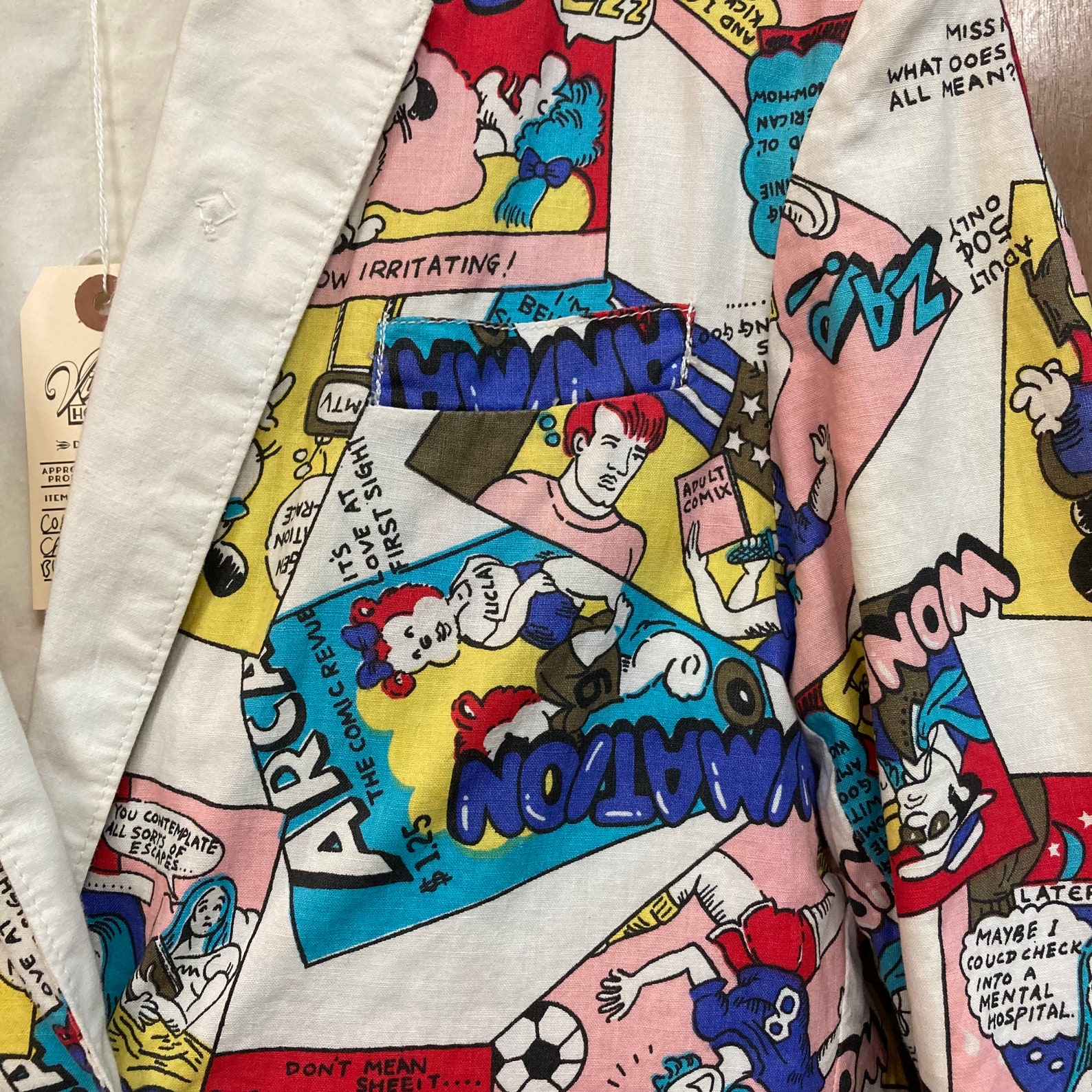 Vintage 1980’s Comic Book Pop Art Cartoon New Wave Blazer Jacket, 80’s ...