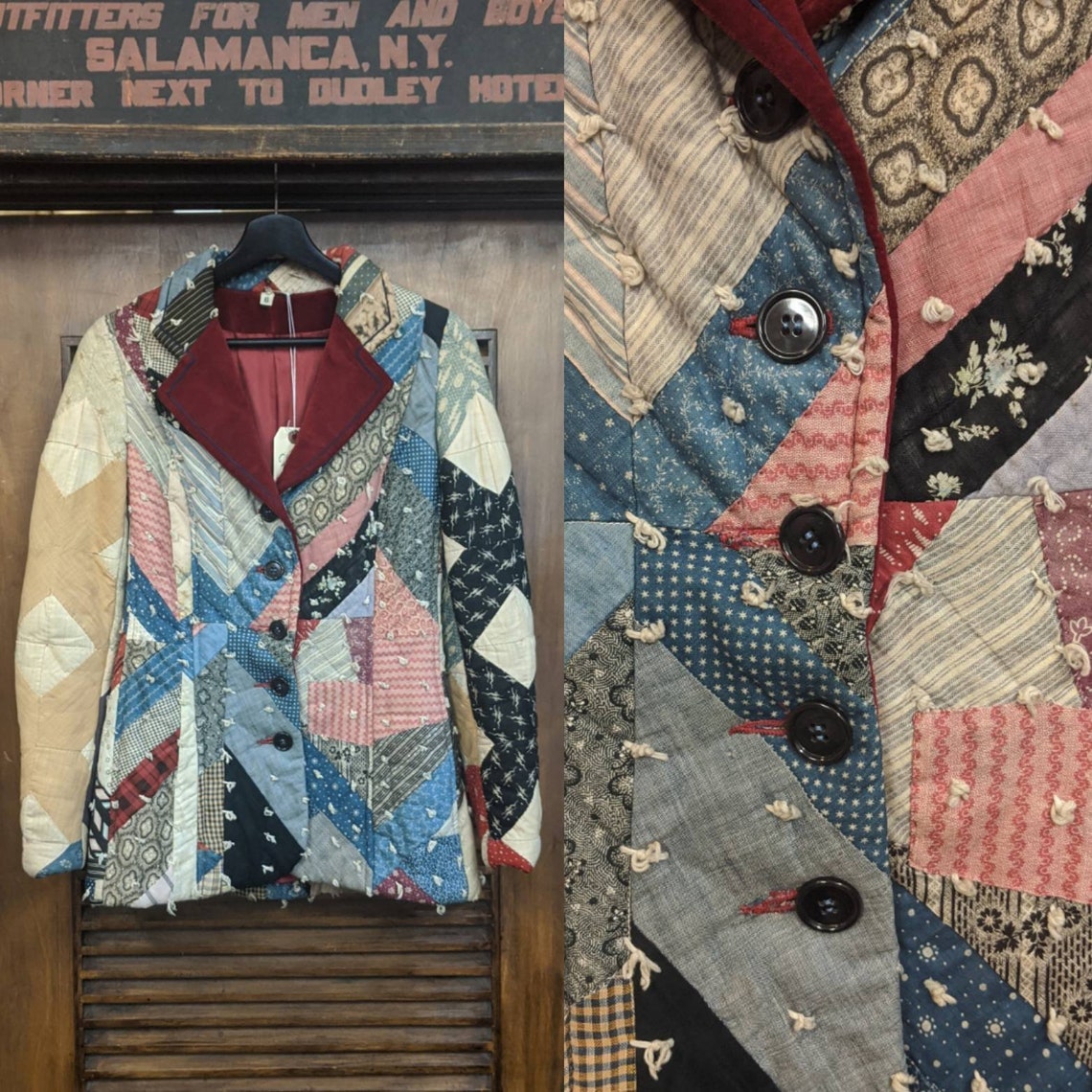 Vintage 1970's Patchwork Blazer Jacket With Calico Elements, Vintage ...