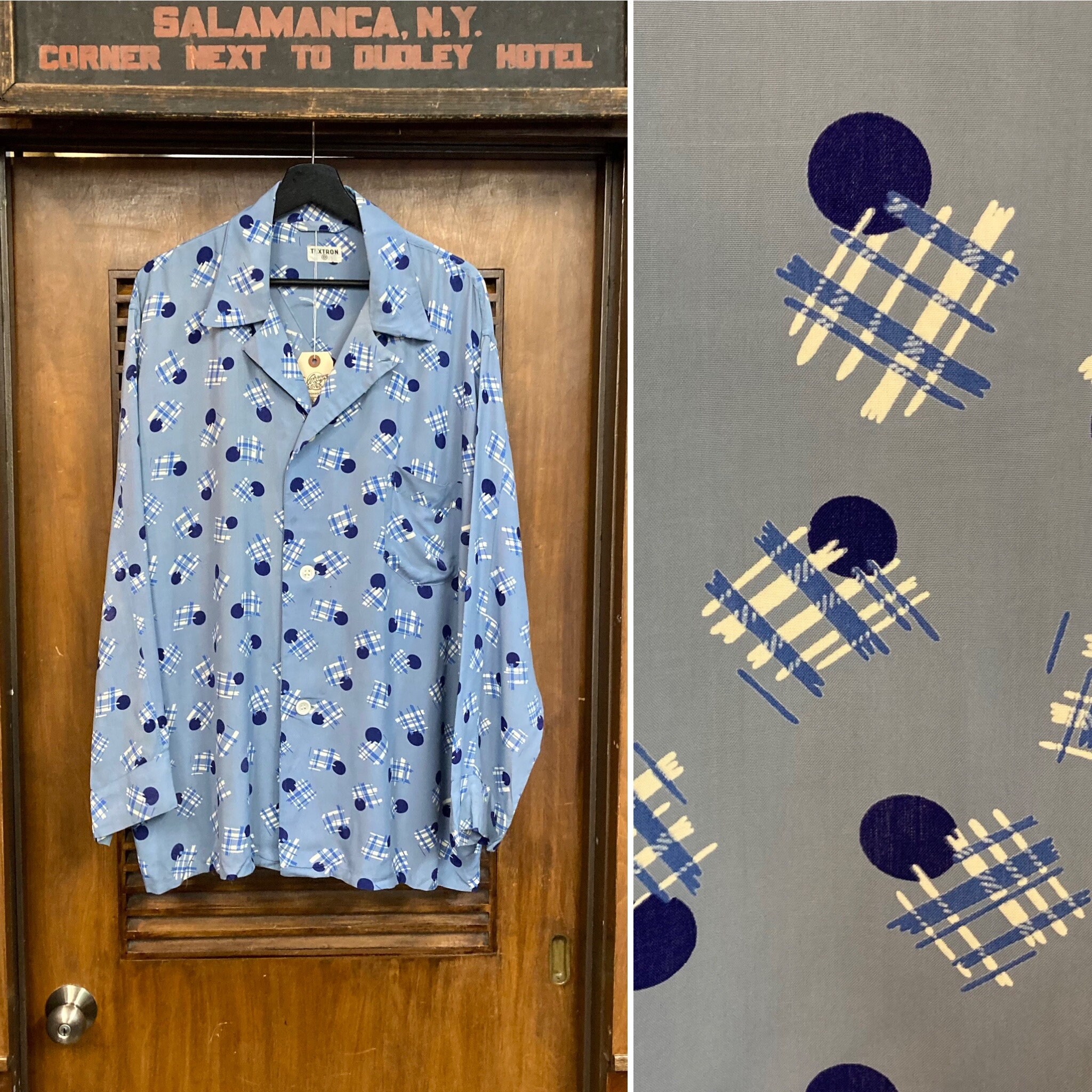 Vintage 1950's Size XL Atomic Pattern Silky Rayon PJ Pajama Vintage 1950's Size XL Atomic Pattern Silky Rayon PJ Pajama