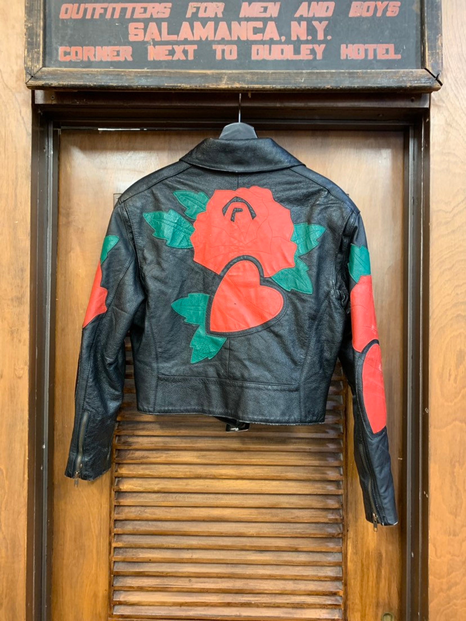 Vintage 1990's Michael Hoban Rose & Heart Leather Jacket | Etsy