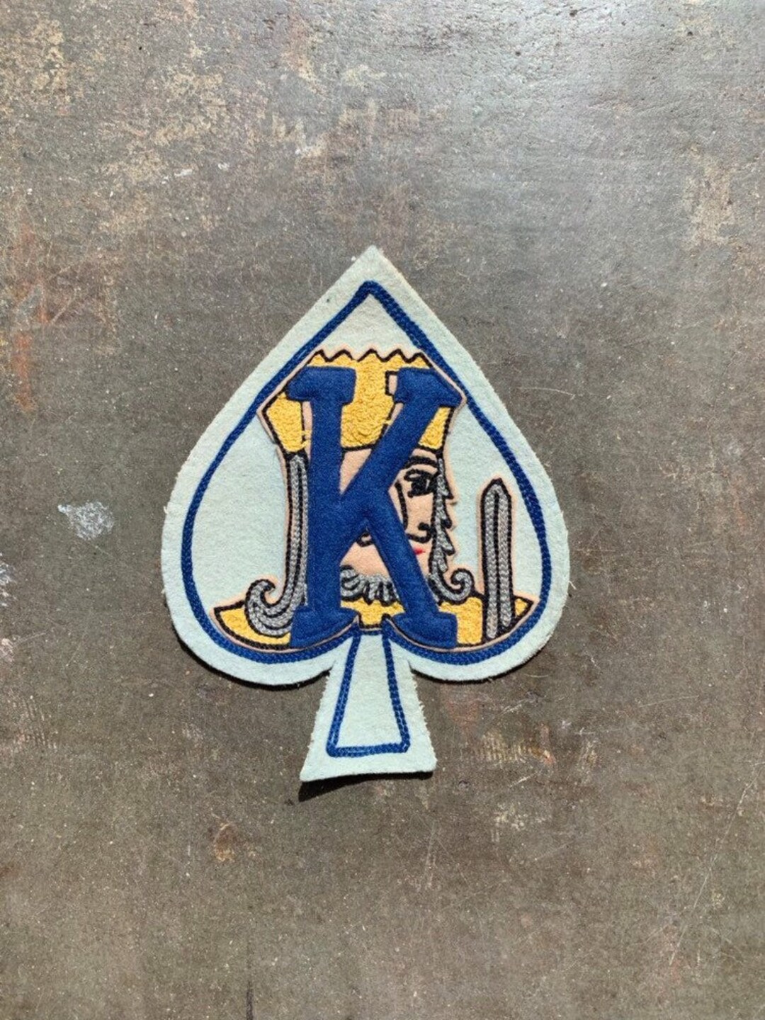 Vintage 1950's King of Spades Blue Felt Patch, Vintage Patches, Vintage ...