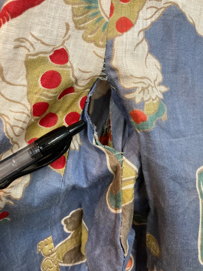 Vintage 1920s Carnival Circus Clown Cartoon Pattern Cotton | Etsy