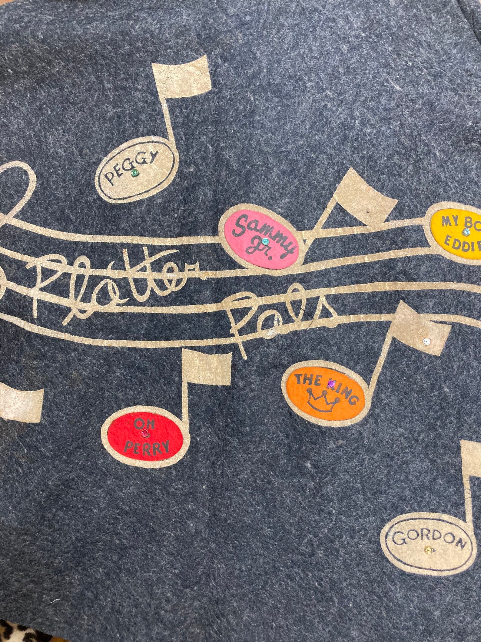 Vintage 1950s Rockabilly Music Notes Felt Appliqué Original - Etsy
