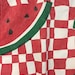Vintage 1980's Michigan Rag Label Watermelon & Checkerboard Print Vest ...