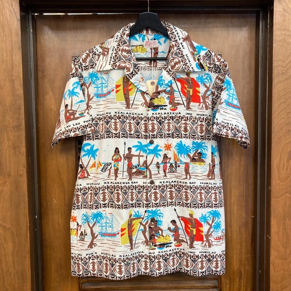 Vintage 1950’s “Kahala” Tropical Hula Girl Border Cot… - Gem