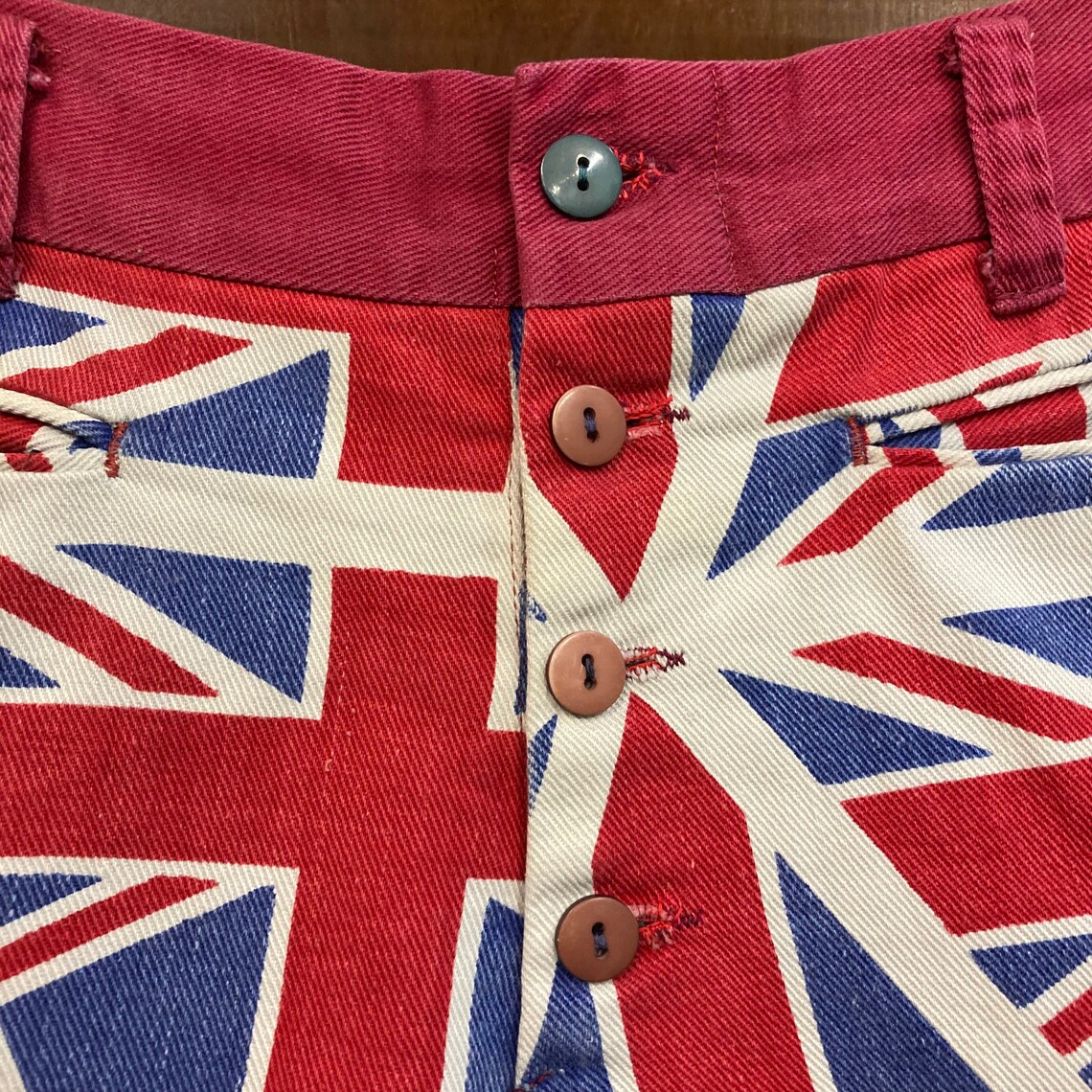 Vintage 1960s Mod Union Jack UK Pop Art Denim Shorts 60s | Etsy