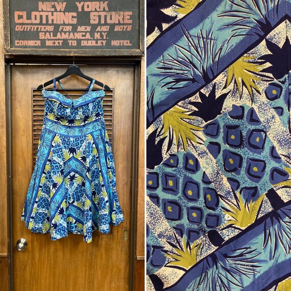 Vintage 1950’s Original Atomic Pineapple Cotton Hawai… - Gem