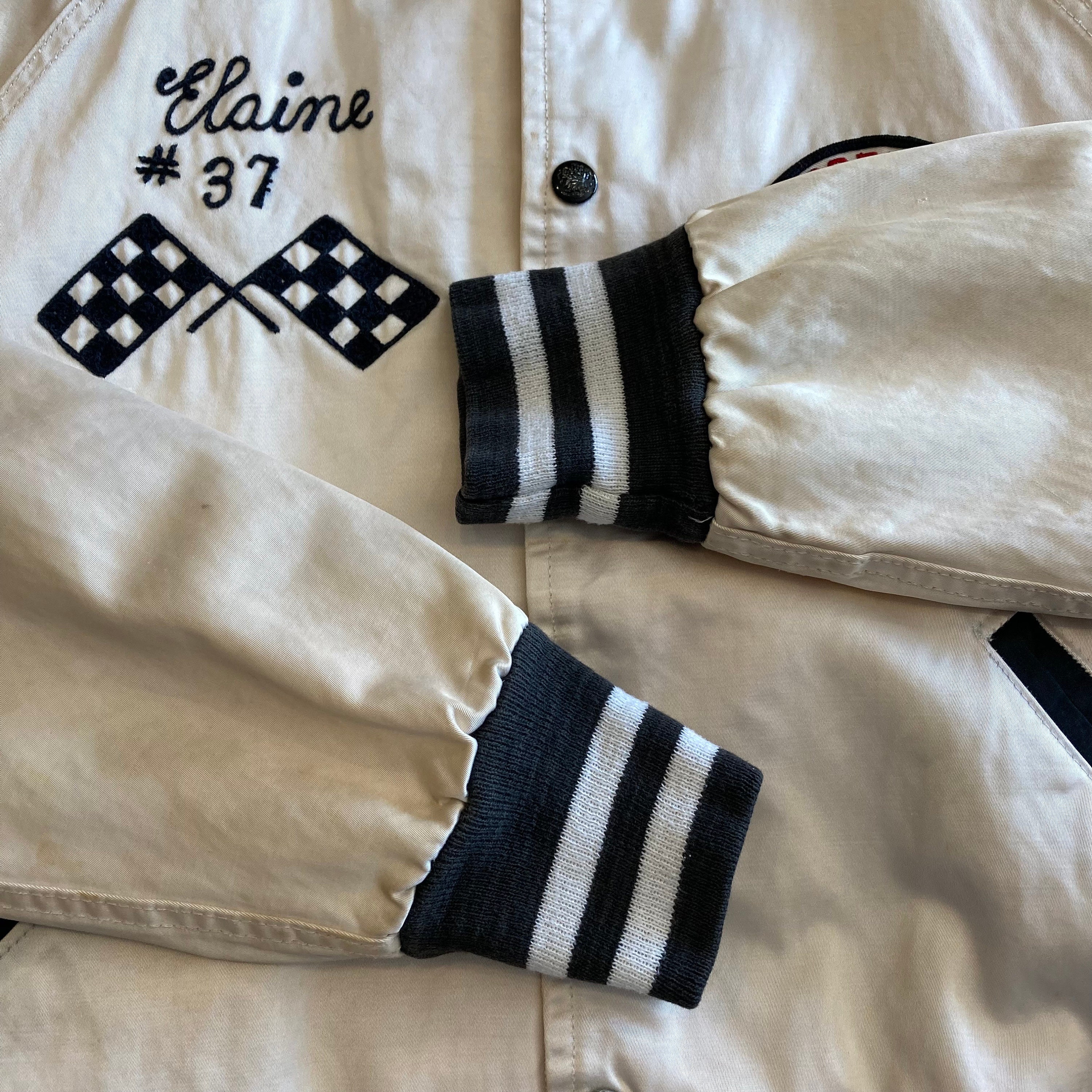 Vintage 1960’s Auto Racing Hot Rod Race Car Satin Embroidery Bomber ...