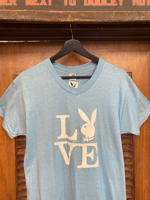 Vintage 1970’s Deadstock Playboy Love Flock Print Cot… - Gem