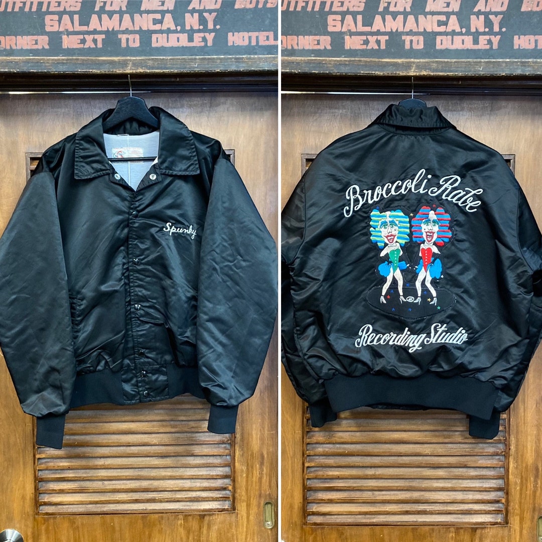 Vintage 1970’s Pop Art Cartoon Music Recording Studio Satin Embroidery ...