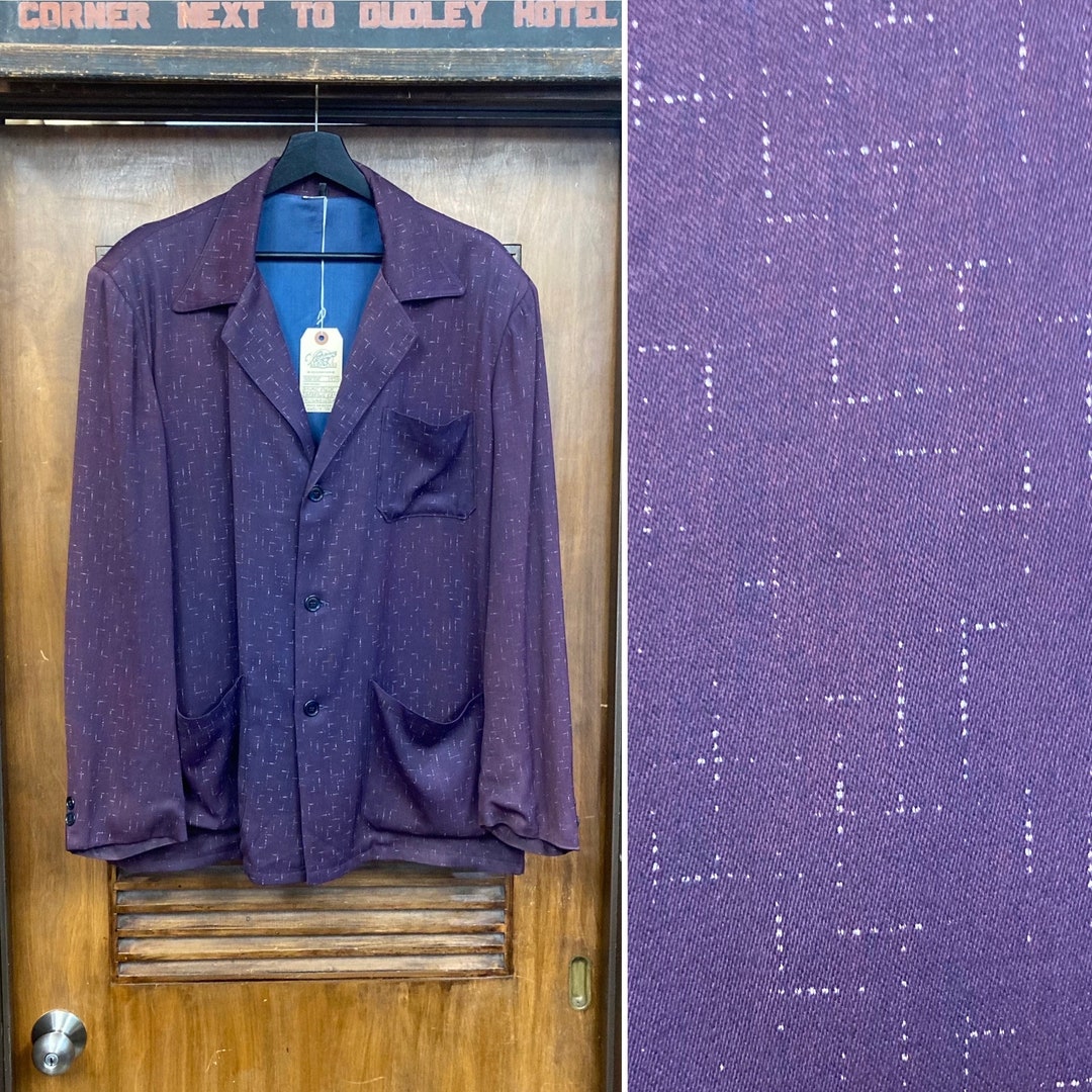 Vintage 1950s Atomic Fleck Gabardine Rayon Hollywood Leisure Rockabilly ...