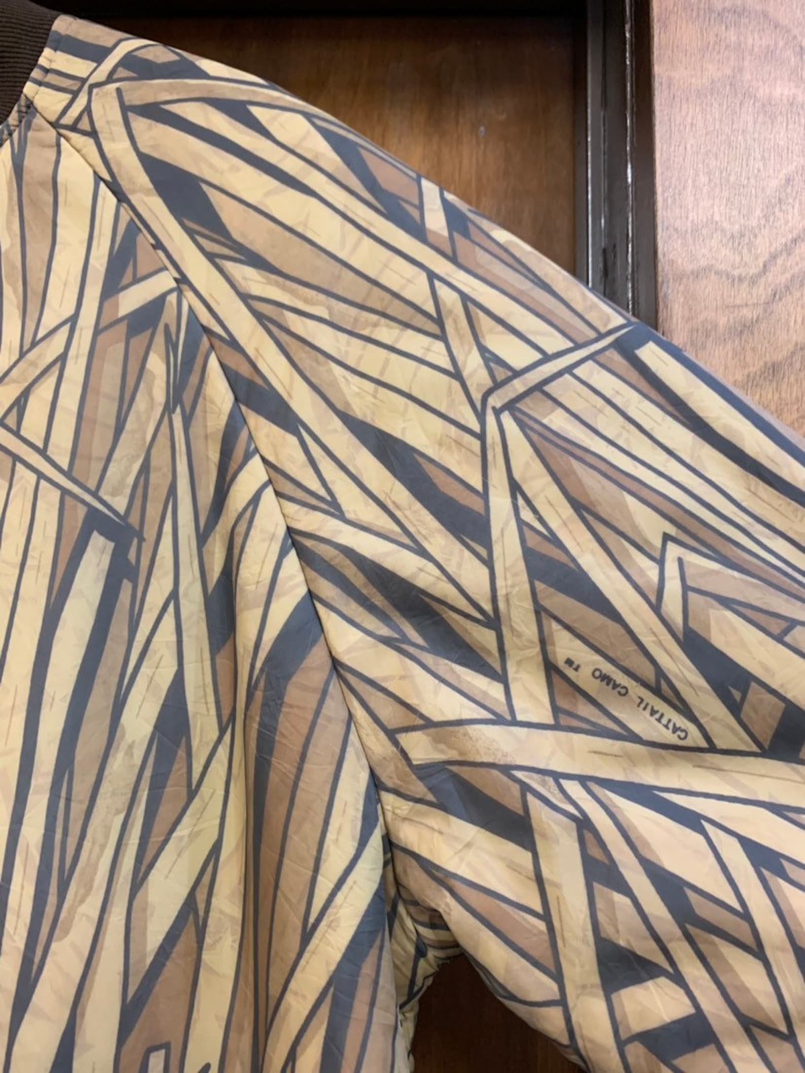 Vintage 1980's Cattail Camo Brand Bamboo Print Bomber - Etsy