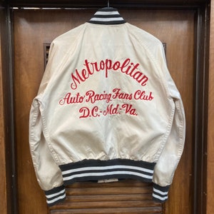 Vintage 1960’s Auto Racing Hot Rod Race Car Satin Embroidery Bomber ...