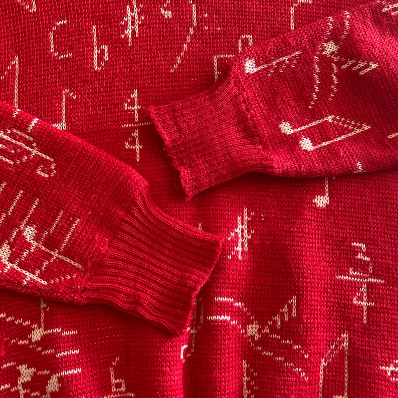 Vintage 1950’s “jantzen” Music Note Design Wool Rockabilly Sweater, 50 ...