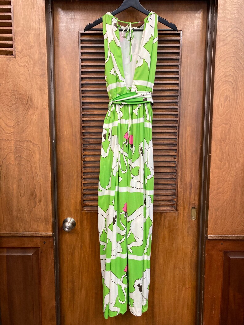 Vintage 1960s Pop Art Donald Brooks Designer Monkey Ice Cream Print ...