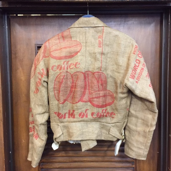 Vintage 1980’s Coffee Bean Sack Motorcycle Style Jack… - Gem