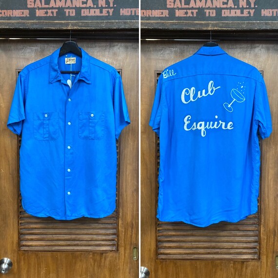 Vintage 1950’s “Club Esquire” Cocktail Bar Rayon Emb… - Gem