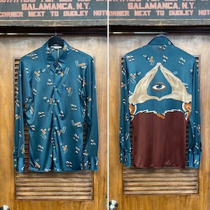 Vintage 1970’s “nik Nik” Made in Italy Polyester Disco Mystical Eye Mod ...