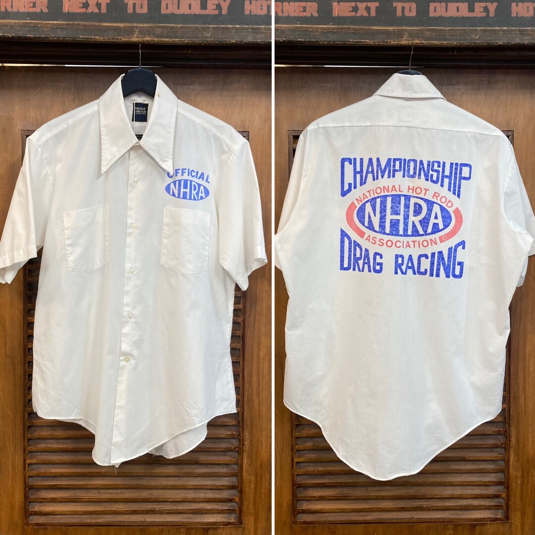 Vintage 1970s Original NHRA Hot Rod Drag Race Official Racing Shirt Top ...