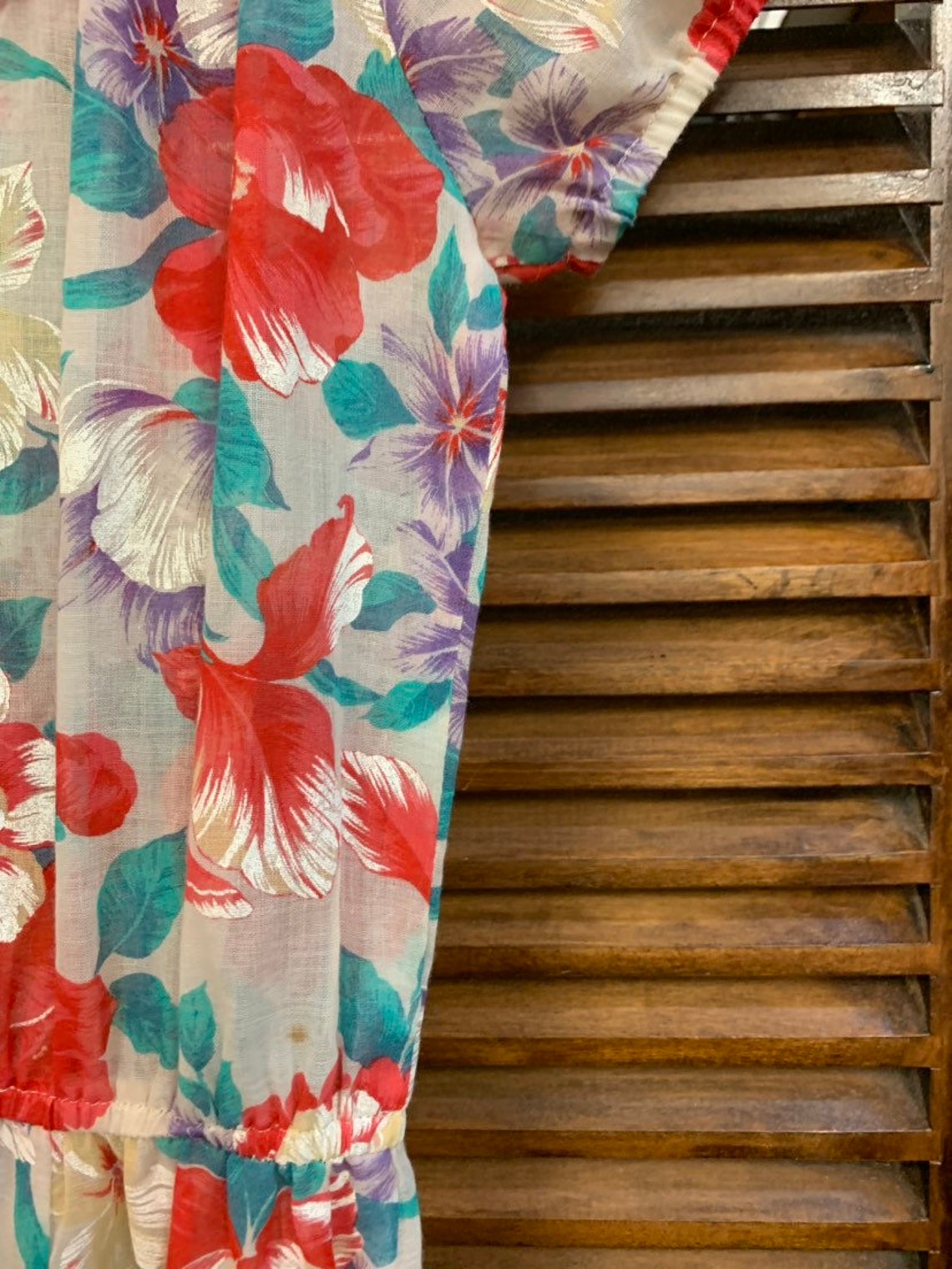Vintage 1970's Foxy Lady Label Semi Sheer Hibiscus Print | Etsy