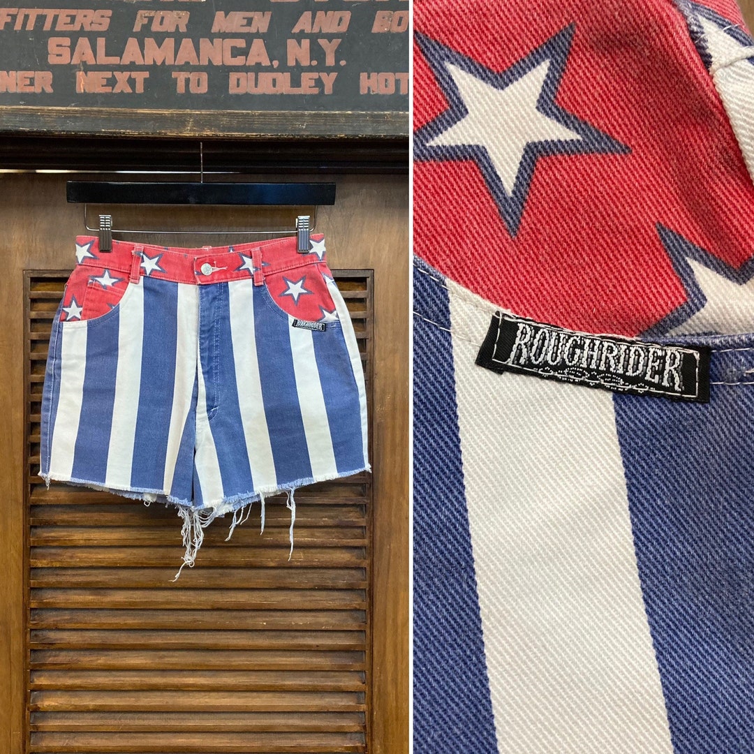 Vintage 1980s W26 Stars X Stripes New Wave Denim Cut-off Pop - Etsy